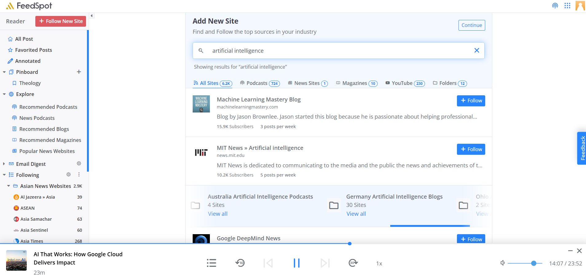 5 Best RSS Readers On The Web in 2026 - FeedSpot Blog